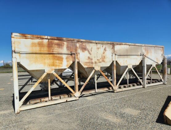 (4) - FOUR BIN COLD FEED HOPPERS - 8 1/2’ x 8’ hoppers with clam gate ...